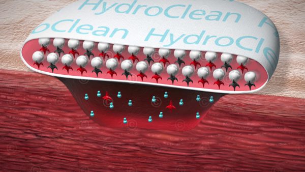 HydroClean wound dressing animation - MedicalGraphics