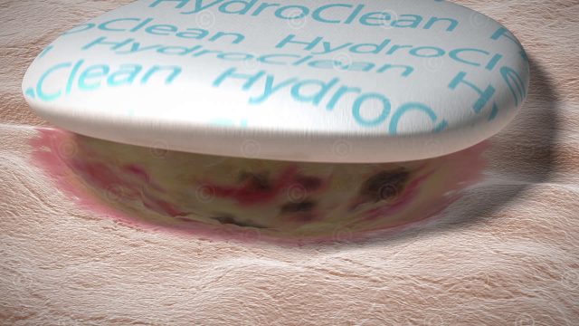 HydroClean wound dressing animation - MedicalGraphics